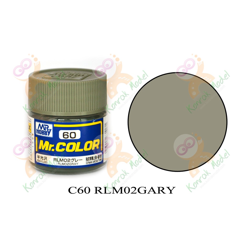 สีสูตรทินเนอร์ Mr.hobby Mr.color C60 RLM02 Gray Semi-Gloss 10ml ...