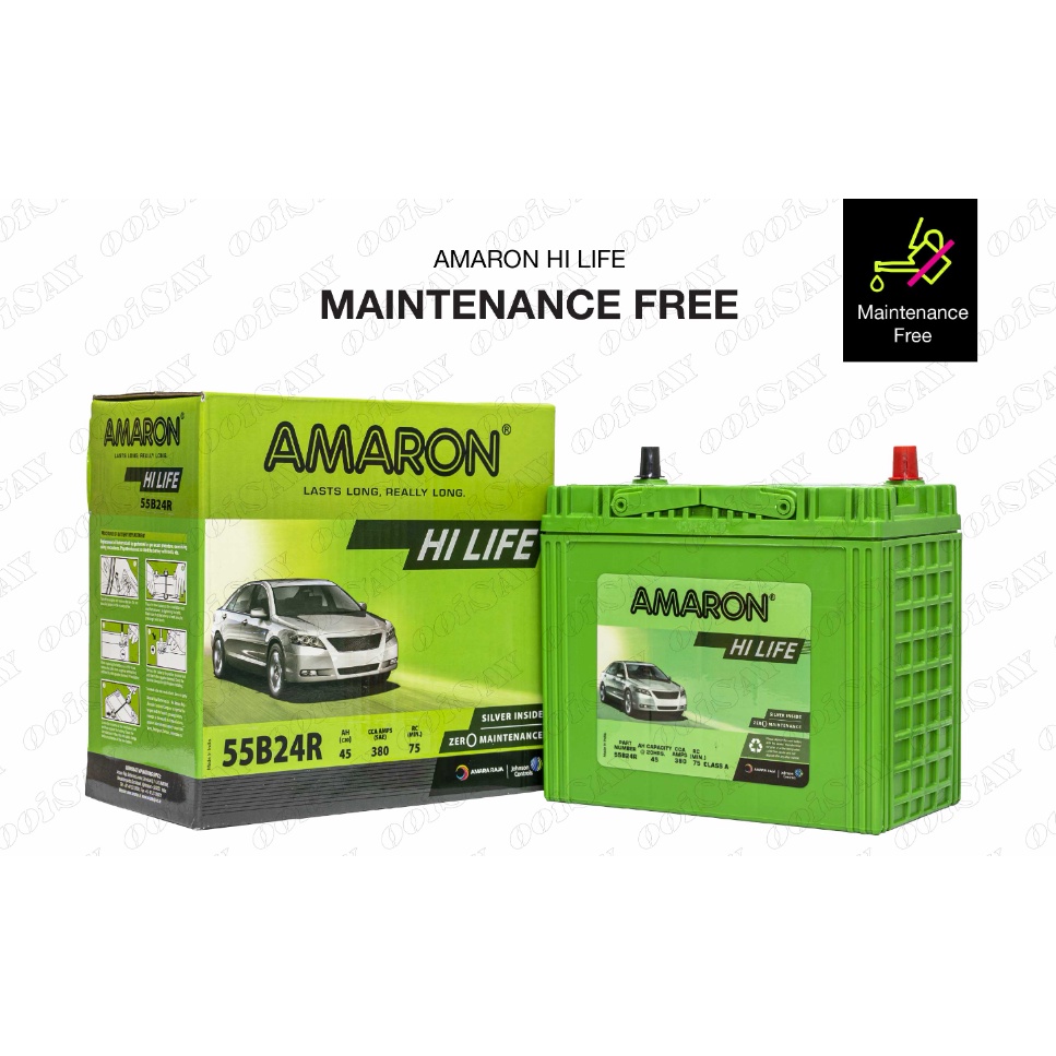 แบตเตอรี่ Amaron Hi Life 55B24R, 55B24L | Shopee Thailand