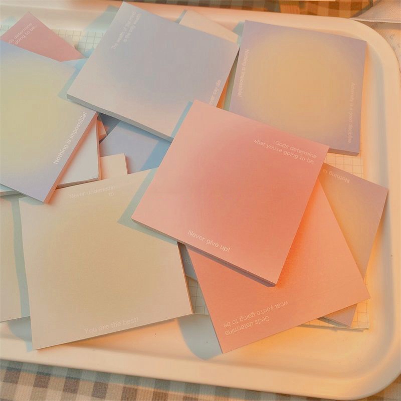 Ins Notes Gradient Color Memo Pad Memo Note Sticky Student Hand Account ...