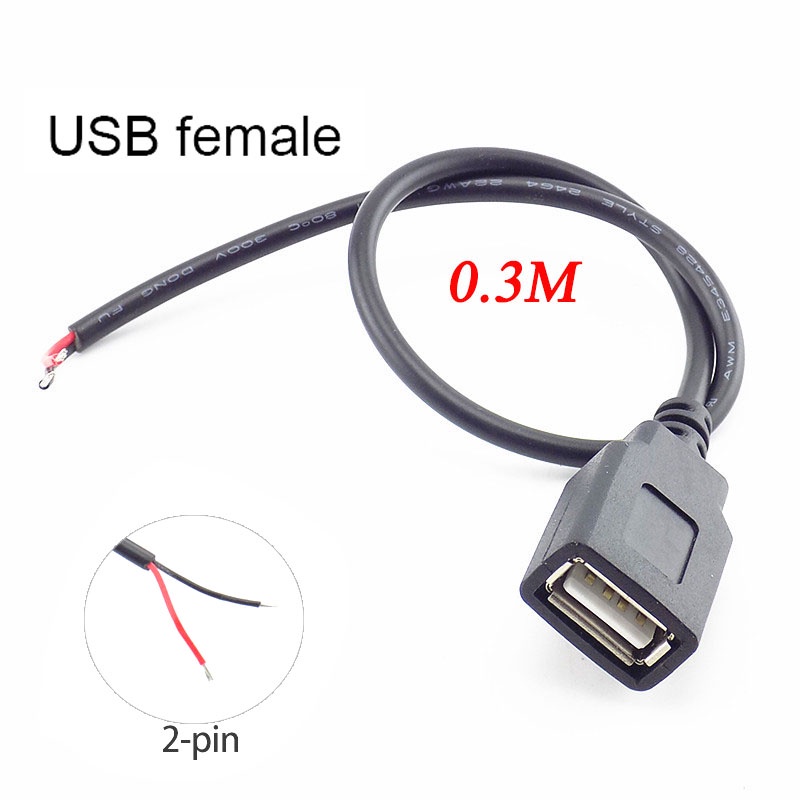 สายเคเบิลเชื่อมต่อพาวเวอร์ซัพพลาย 2-pin 4-pin Micro USB 2.0 Type-C AUX ...