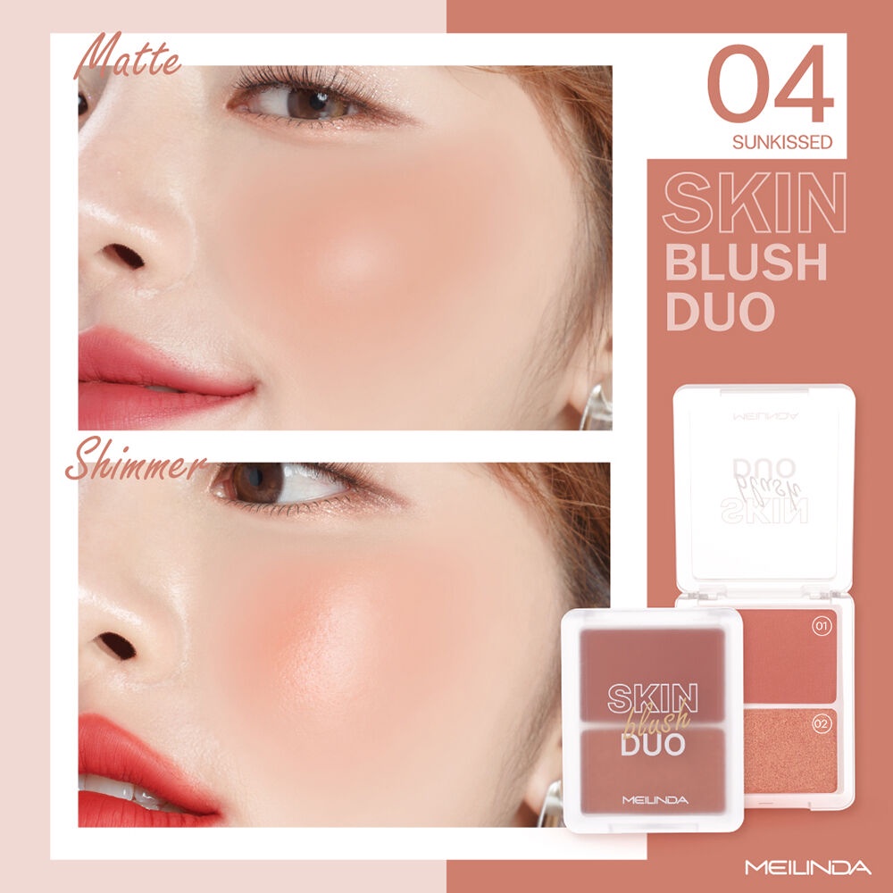 Mei Linda Skin Blush Duo #04 Sunkissed เมลินดา บลัชออนดูโอ้สองเฉดสี ...