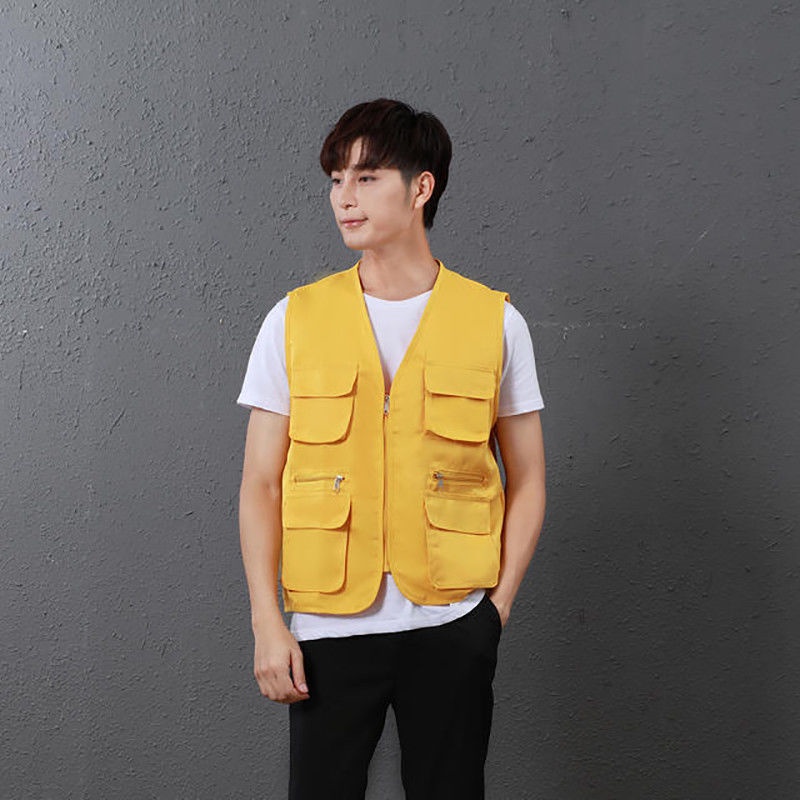 [Oren Sport]-vt03 เสื้อกั๊กตกปลา สีเหลือง สีเขียว สีฟ้า สีเทาอ่อน สีดํา ...
