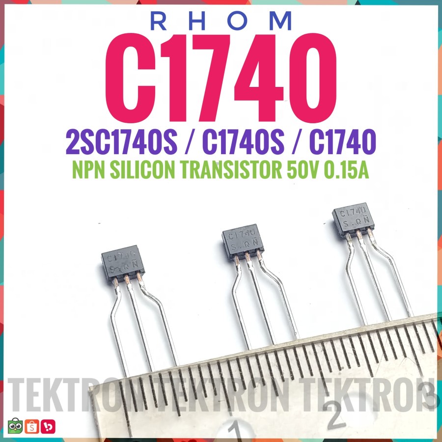 Rohm C1740 NPN ทรานซิสเตอร์ 50V 0.15A 2SC1740S 2SC1740 C1740S Tr ...