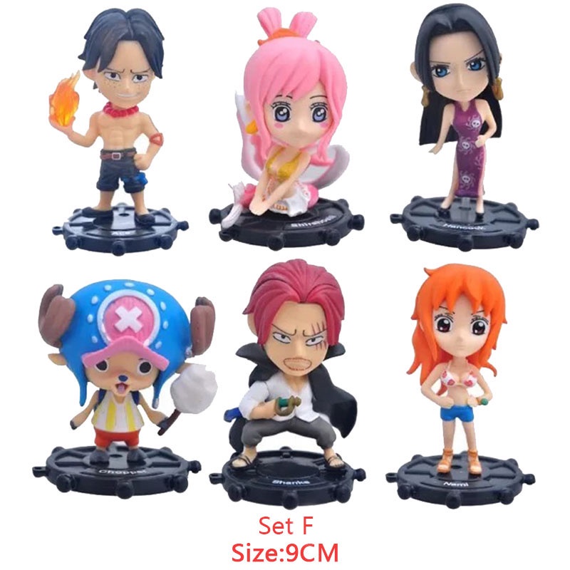 ฟิกเกอร์วันพีช 9/6 ชิ้น ชุด One Piece Luffy Zoro Ace Nami Sanji Usopp ...