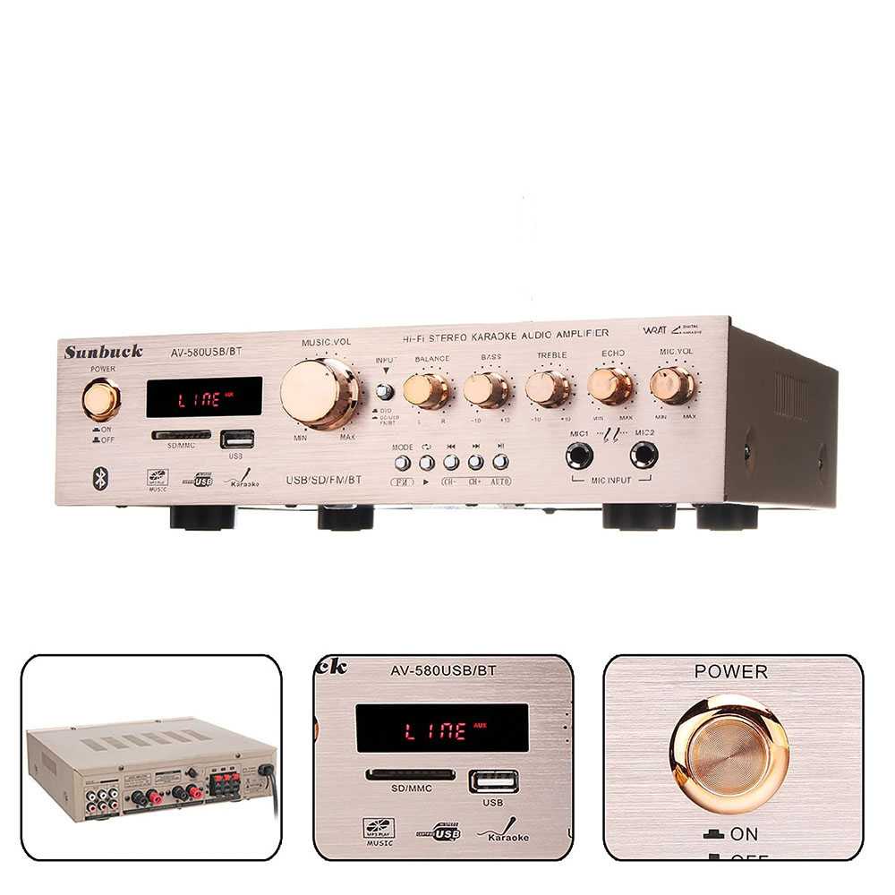 Power SUNBUCK เครื่องขยายเสียงคาราโอเกะ บลูทูธ EQ วิทยุ FM 5CH 920W ...