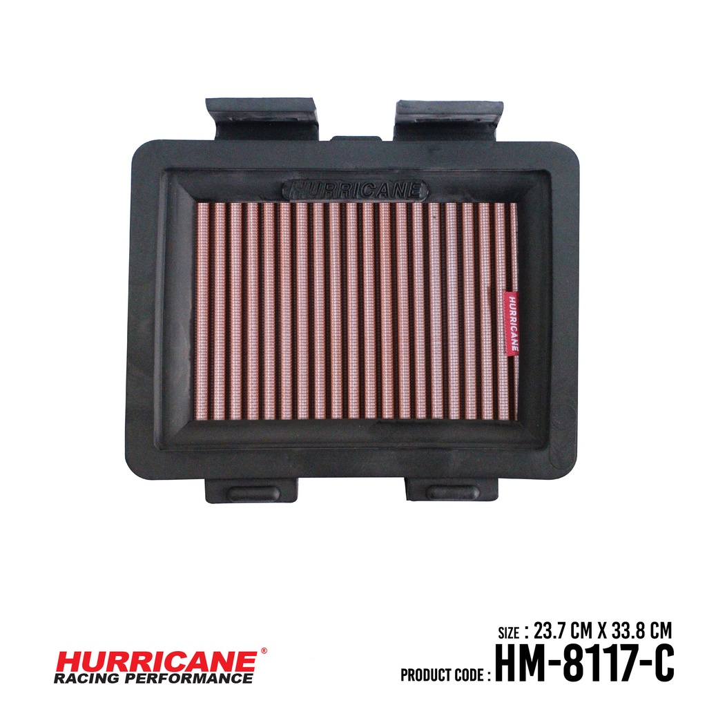 HURRICANE กรองอากาศมอเตอร์ไซต์ผ้าแดง & สแตนเลส Honda ( CRF 250 ) HM ...