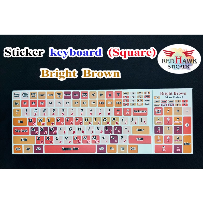 Bright brown square keyboard stickers (English only square) | Shopee ...