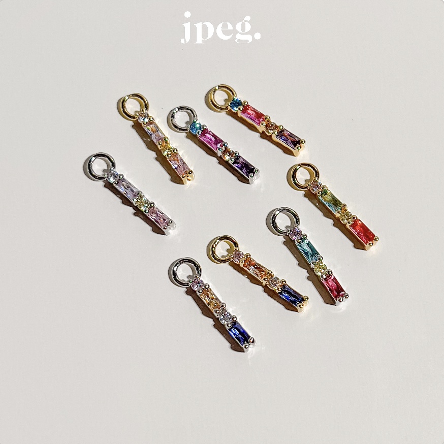 E. gem drop charm (brass) | Shopee Thailand