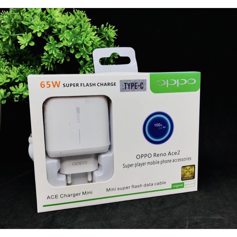 เครื่องชาร์จ Oppo 65W Type C Super Vooc Reno Ace 2 65 W usb cable data Charger Flash Tc Charge ...