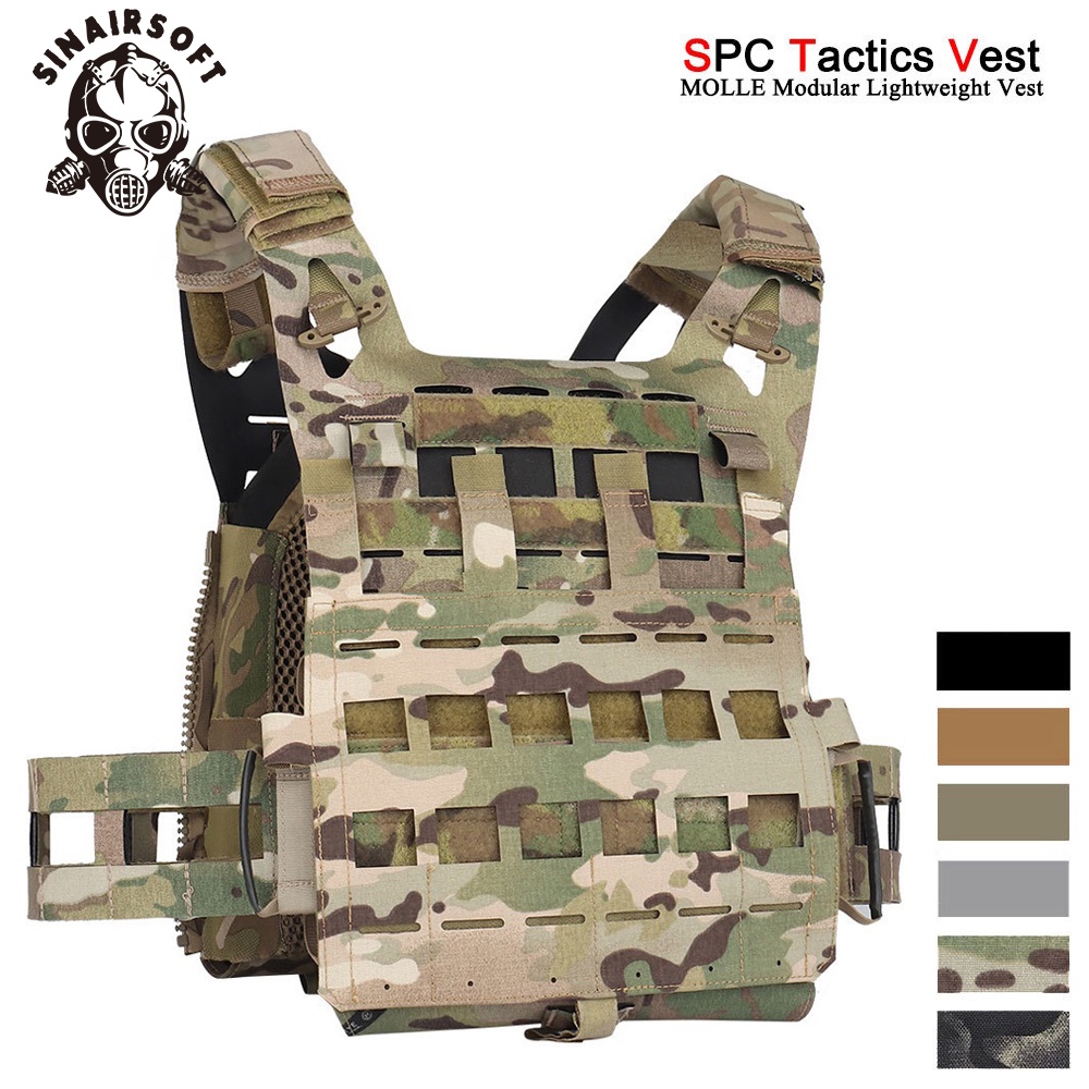 SINAIRSOFT Outdoor SPC Modular เสื้อกั๊กน้ําหนักเบา SD เลเซอร์ตัด MOLLE ...