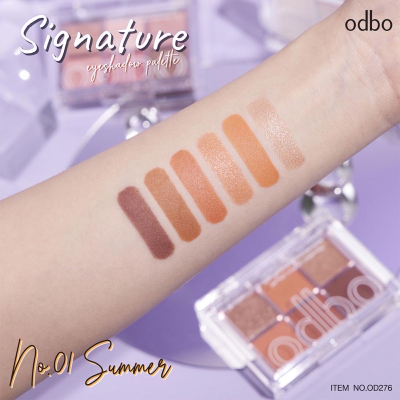 ODBO SIGNATURE EYESHADOW PALETTE OD276โอดีบีโอ อายแชโดว์ ซิกเนเจอร์ พาเลท 6 สี เม็ดสีแแน่น ติดทน ...