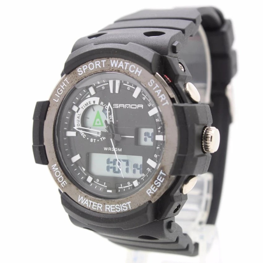 Sport Watch SAMDA (2 TIME) นาฬิกาข้อมือ สายยาง 2 ระบบ Digital และเข็ม ...