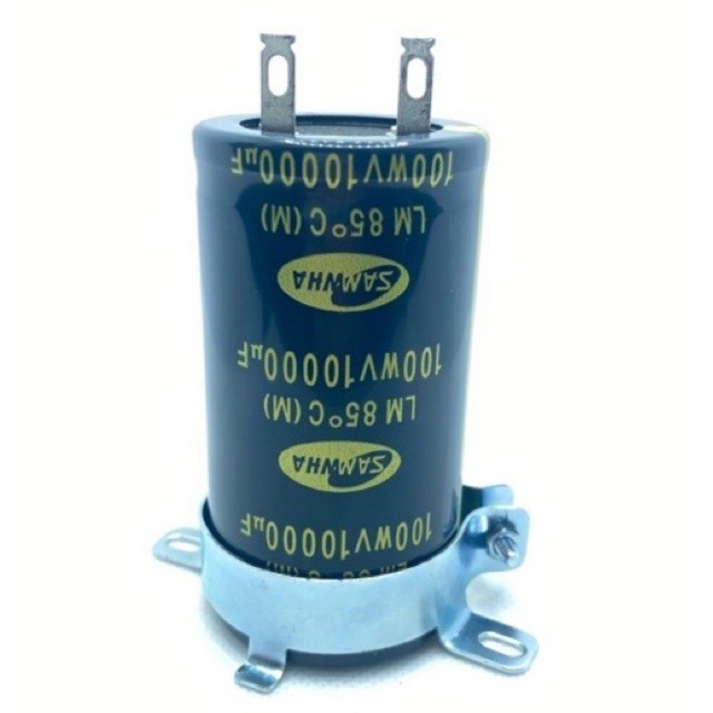 Capacitor ค่า 10000uF 100V. ขาแบน พร้อมเข็มขัด ยี่ห้อ Samwha ของแท้ ...