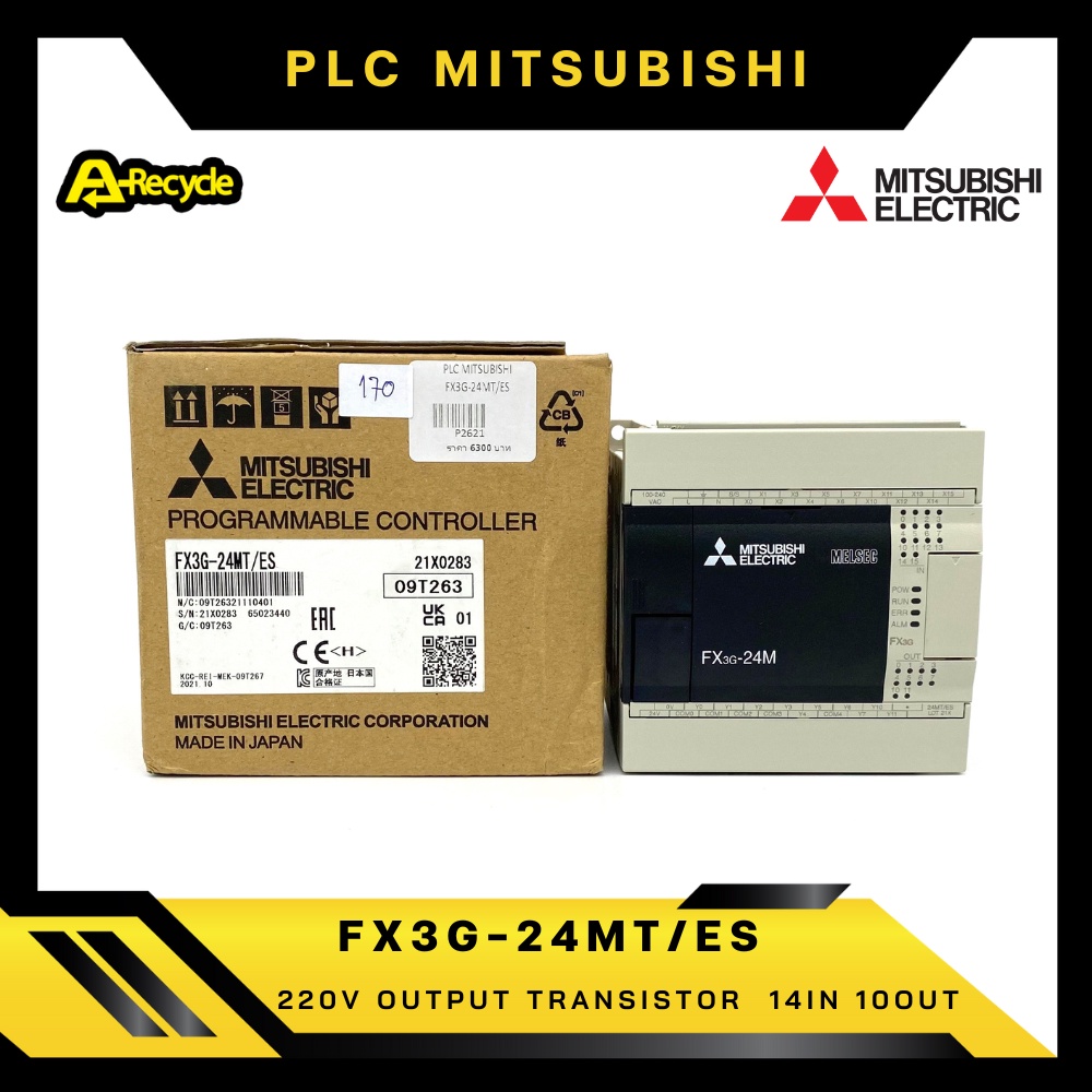 MITSUBISHI FX3G-24MT/ES PLC 220VAC Input Sink/Source Output Transistor ...