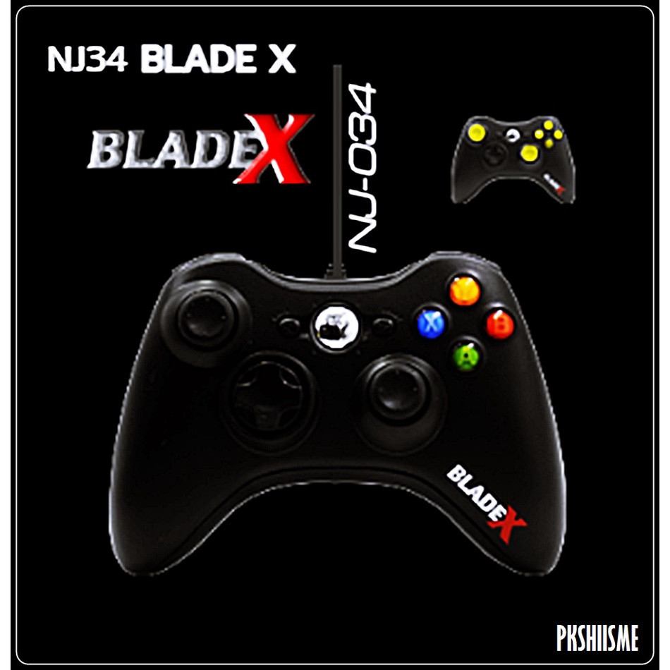 Nubwo NJ-34 BladeX จอยเกมส์มิ่ง ทรง XBOX 360 ใช้กับคอมพิวเตอร์ USB (สีดำ)Black NJ-34 ไม่รองรับ ...