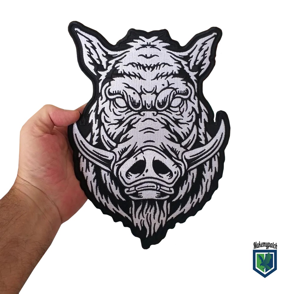 Boar Large Back Patch for Custom Biker Vest | Shopee Thailand