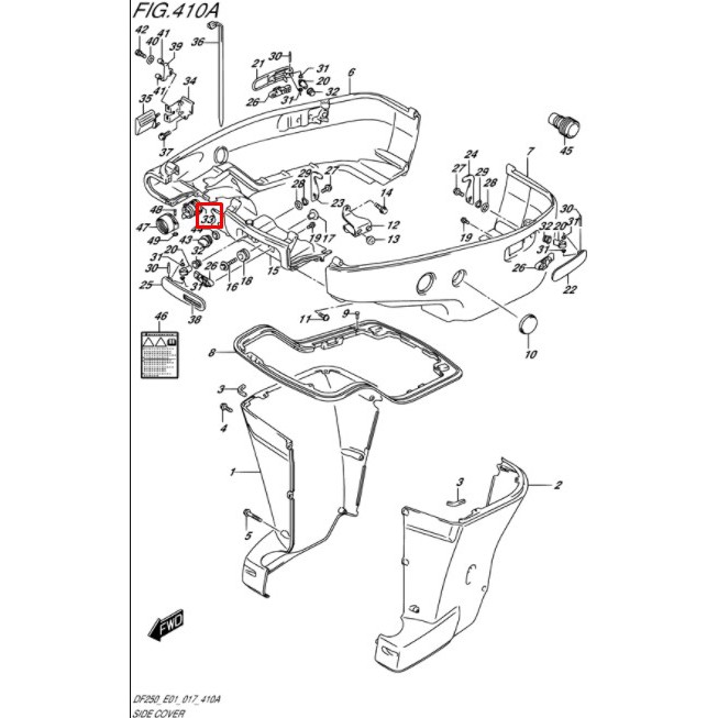61124-93J60-000 GROMMET, R/CON CABLE ลูกยาง เครื่องยนต์เรือซุซุกิ ...