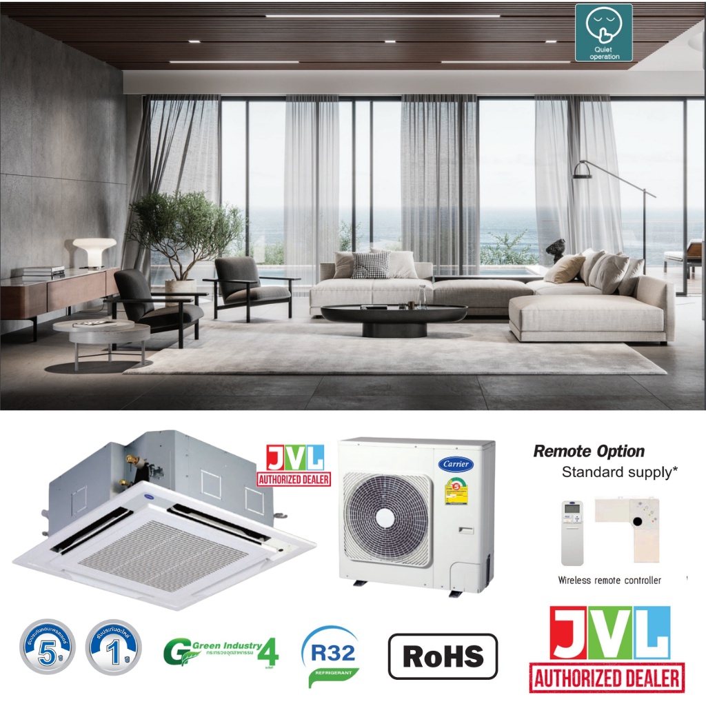 CARRIER แคเรียร์ แอร์ รุ่น TGF Series CASSETTE ฝังฝ้าแบบ 4 ทิศทาง ระบบธรรมดา เย็น คุณภาพดี R32 ...