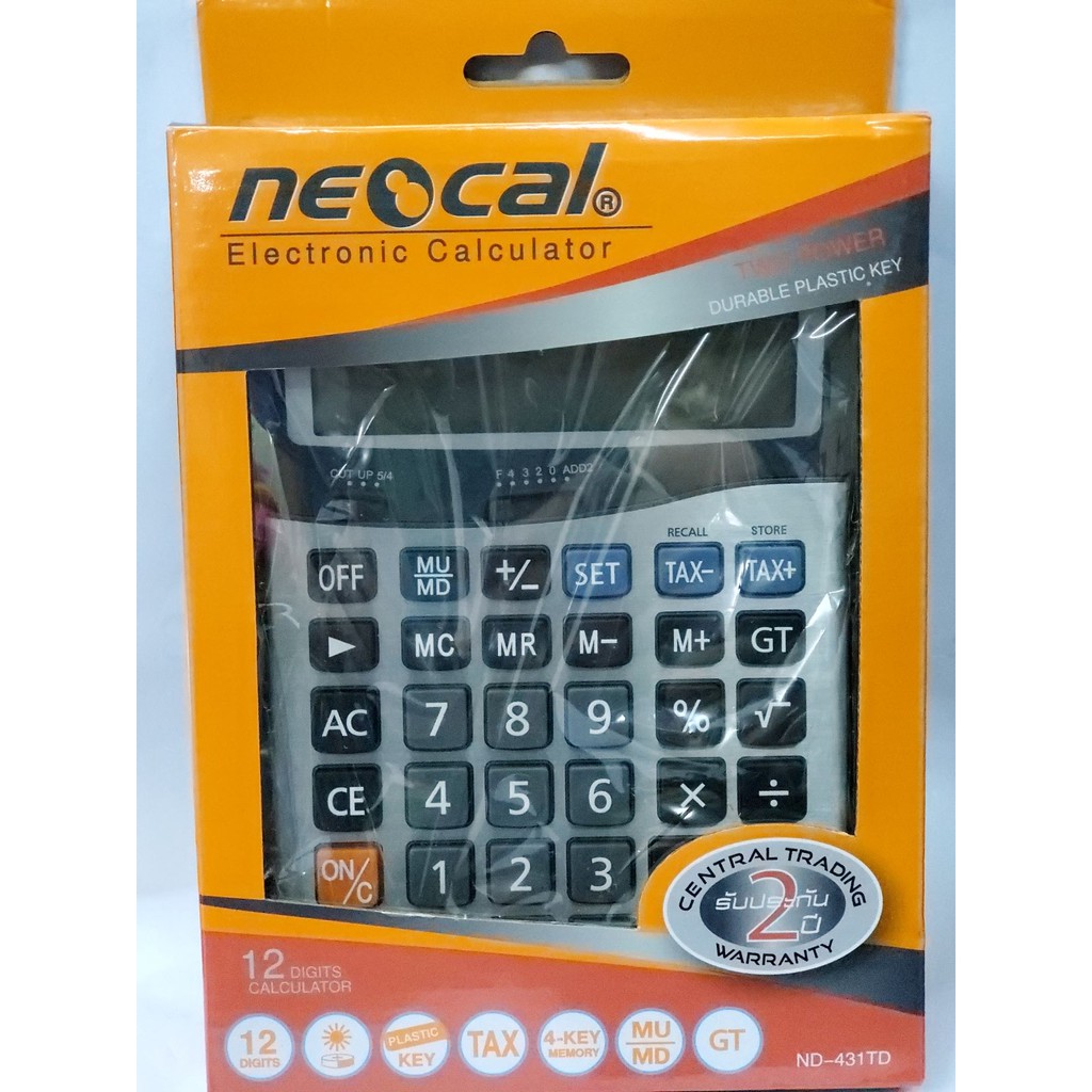 เครื่องคิดเลข 12 หลัก คำนวณแบบ MU/MD พีชคณิต TAX+/TAX- รวมยอด จุลภาค Neocal ND-431TD | Shopee ...