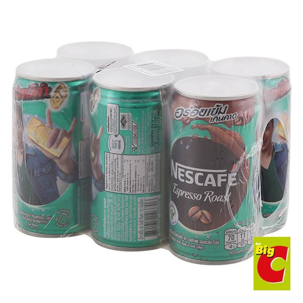 เนสกาแฟ กาแฟกระป๋องสำเร็จรูป เอสเปรสโซ โรสต์ 180 มล. แพ็ค 6☝ | Shopee Thailand