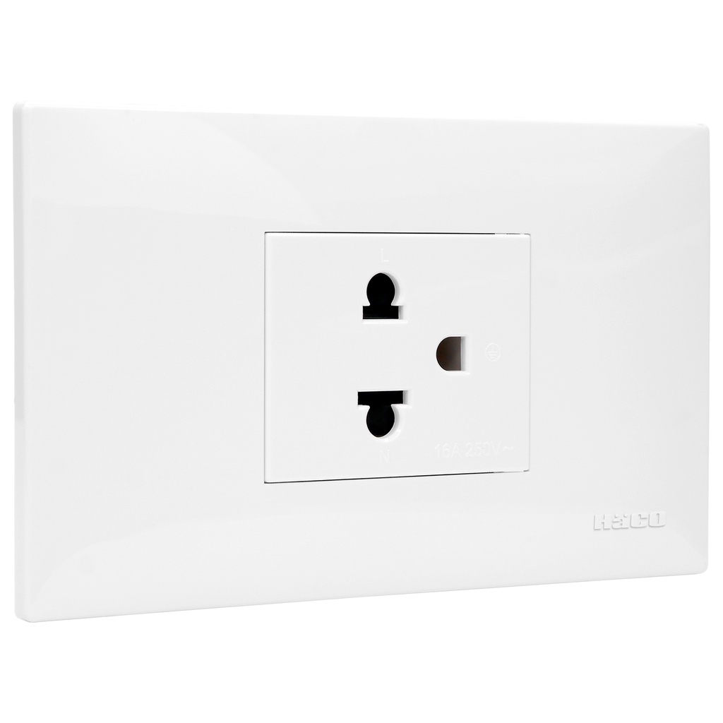 HACO เต้ารับ 3 ขา 1 ช่อง พร้อมแผงหน้ากาก รุ่น IC-E10 | Shopee Thailand