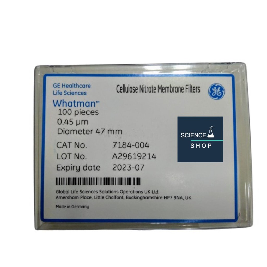 Cellulose Nitrate Membrane Filters ,0.45μm 47 mm 100/pk ,Whatman ...