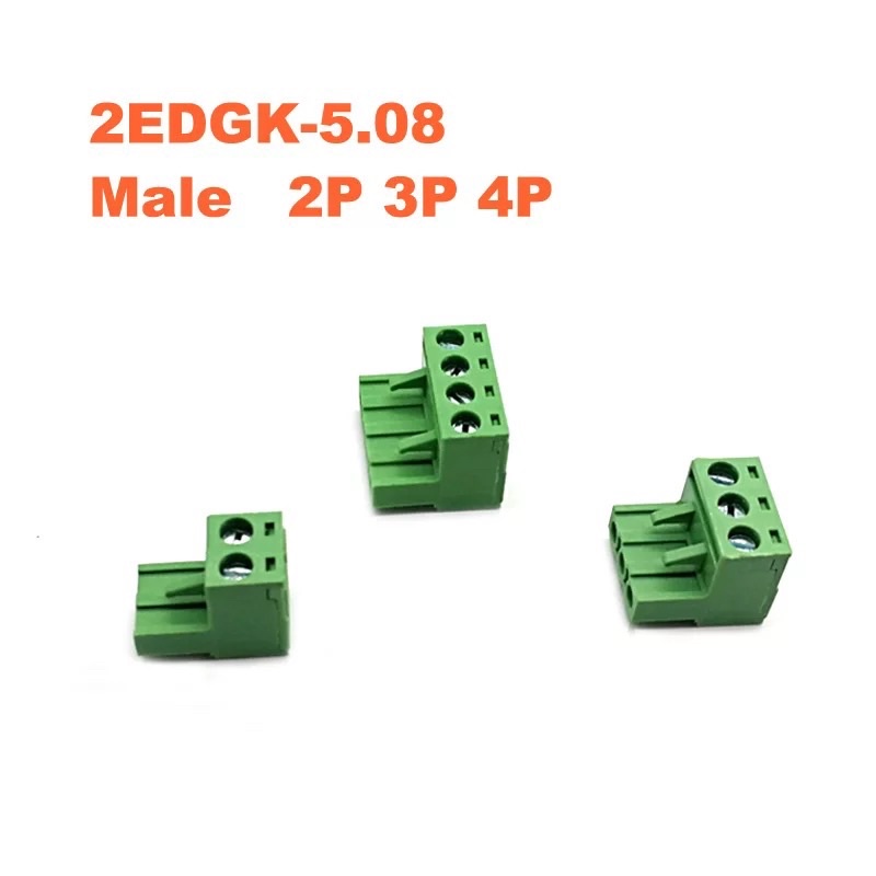 ราคาต่อชุด 5.08Mm 2P 3P 4P 6p 7 p 8 p สกรูปลั๊ก PCB Terminal Block 2EDGK 2EDGV ขาตรง Pluggable ...