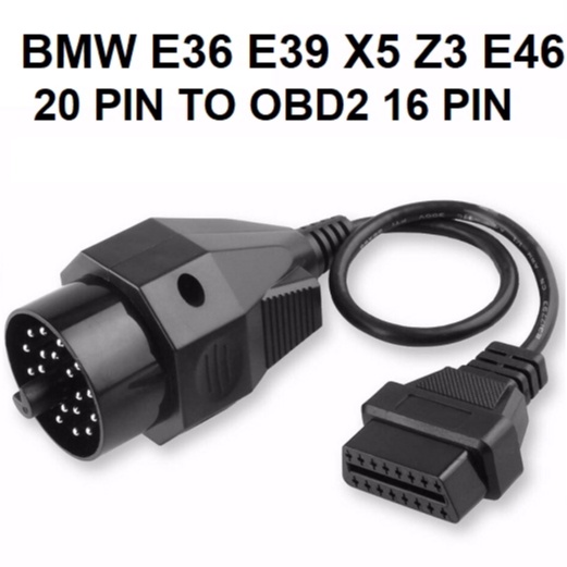 สายสัญญาณแปลง Connector Cable OBD บีเอ็ม BMW E36 E39 E46 OBD 20 Pin TO OBD 2 16 Pin คุณภาพสูง ...