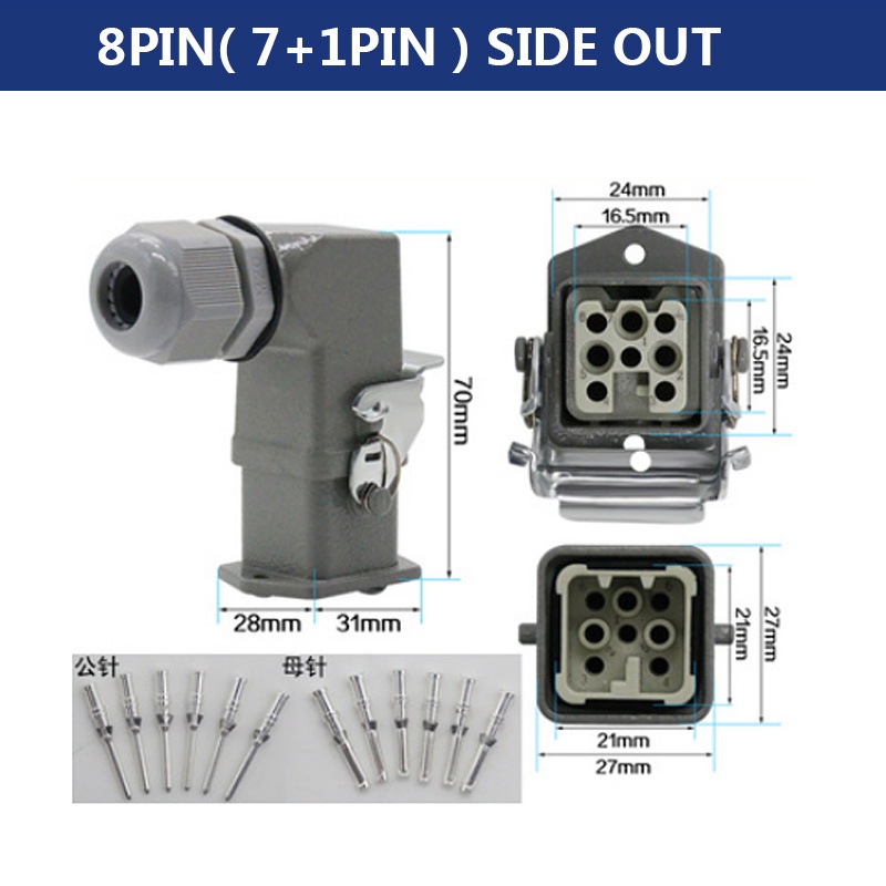 Heavy Load Connector HDC HA 4 5 6 8 Pin Heavy Duty Connector 10A ...