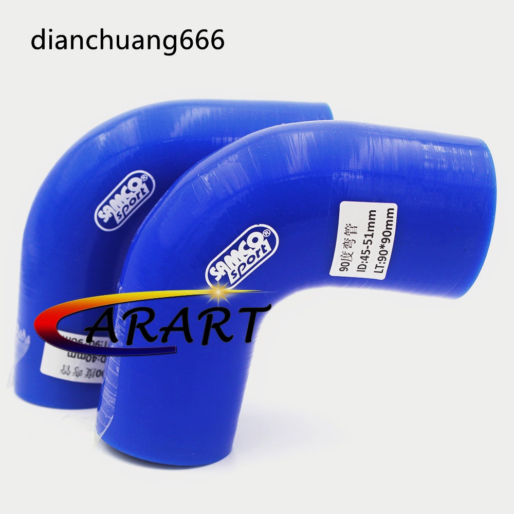 Saco 90 องศาข้อศอกซิลิโคนท่อลดท่อ Turbo Intake Coupler สีฟ้า 90 มม.ความ ...