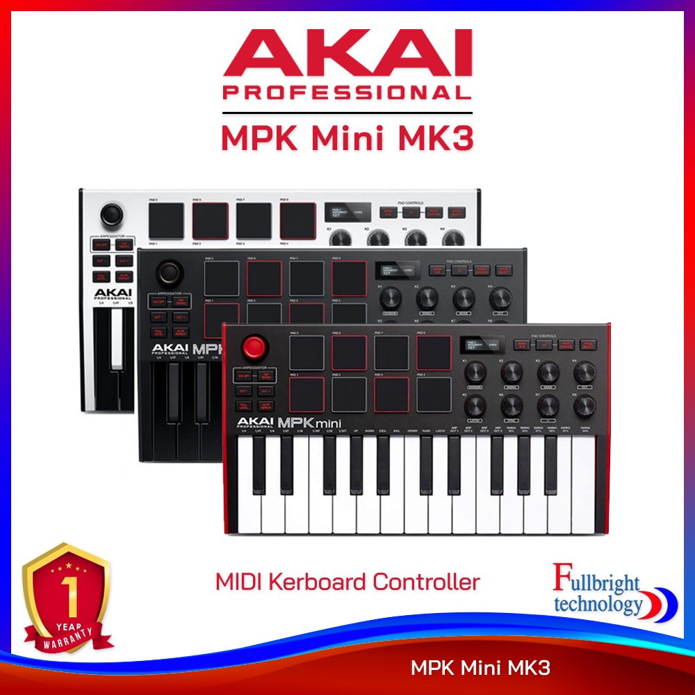 Akai Professional MPK Mini MK3 MIDI Controller 25-คีย์ มิดิคอนโทรล์เลอร ...