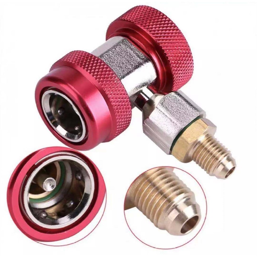 คอปเปอร์ เติมน้ํายาแอร์ R134a (สีแดง) AC Coupler R-134a ฝั่ง High side ...