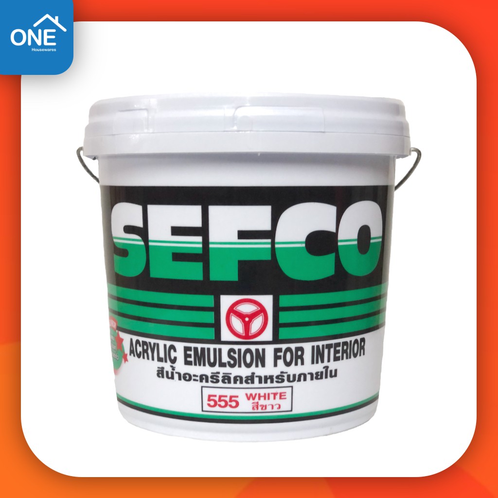 Sefco แม่สีน้ำเซฟโก้ สีทาบ้านภายใน สีขาว 555 ขนาดแกลลอน 9 ลิตร สีน้ำอะคริลิคทาภายใน สีน้ำทาภายใน ...