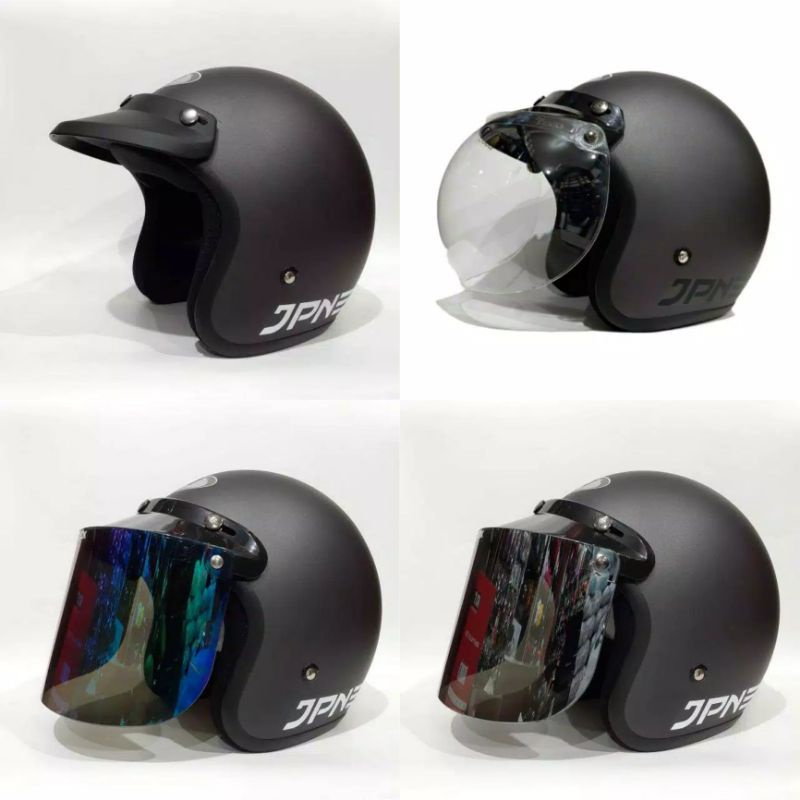 Jpn หมวกกันน็อค Abu gunmet doff Glass flat visor Convex | Shopee Thailand