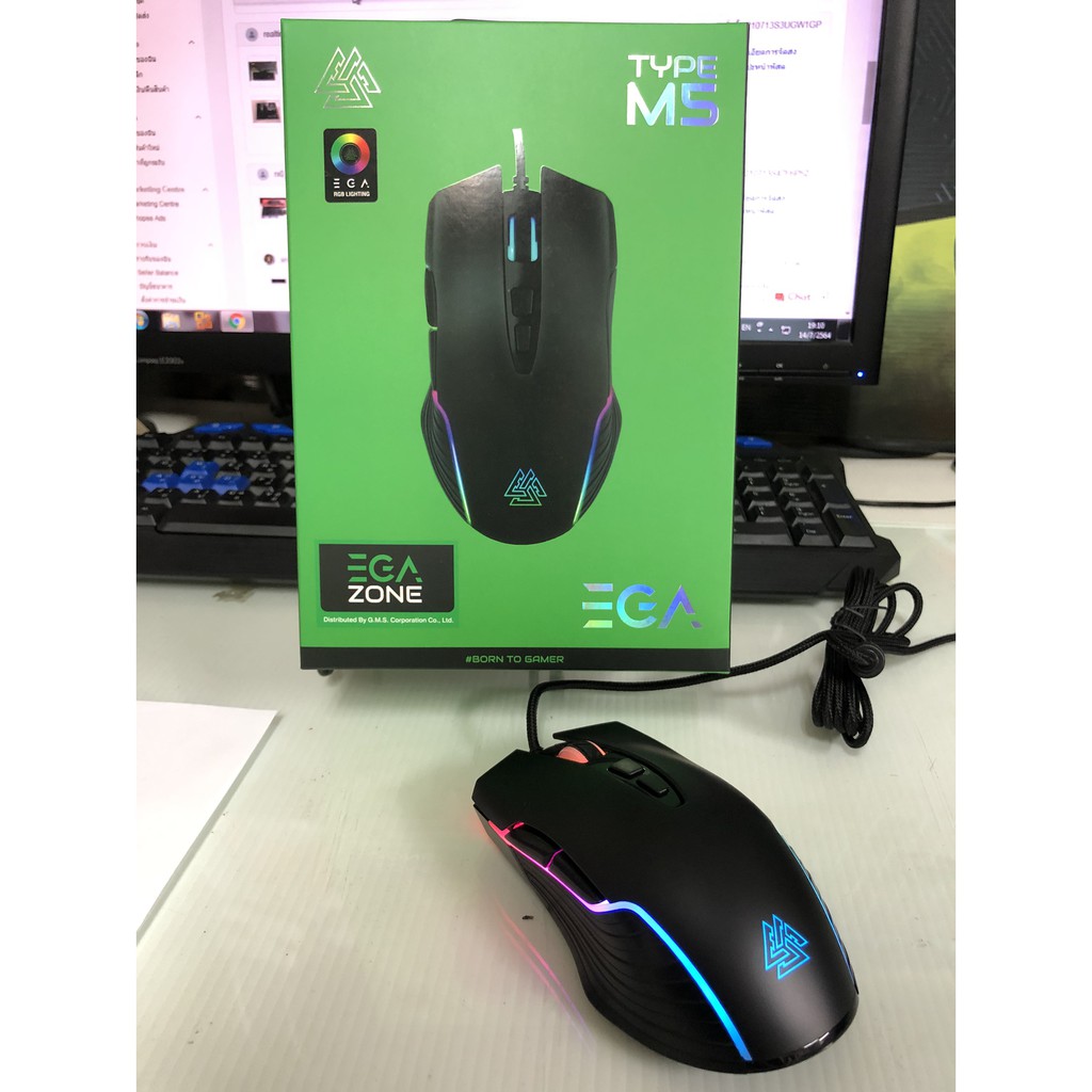 Mouse Macro Gaming EGA Type M5 เมาส์มาโคร เมาส์เกมมิ่ง ไฟ RGB รับประกัน ...