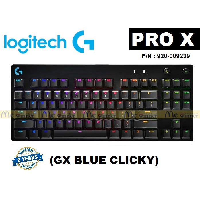 Logitech G Pro X Gaming Keyboard with GX BLUE CLICKY - Eng keycap and ...