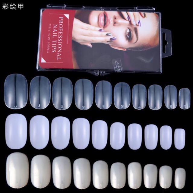 เล็บพีวีซี PVC Nail 100ชิ้น ทรงมลสั้น สีขุ่น/ใส/ขาว | Shopee Thailand