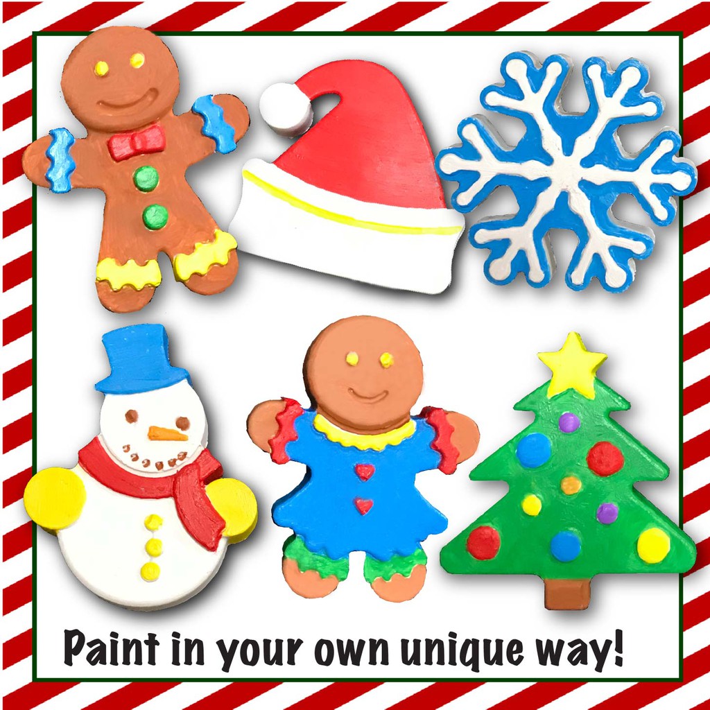 CHRISTMAS MAGNET PAINTING Kit, Kids DIY, Kids crafts, Kids arts and ...