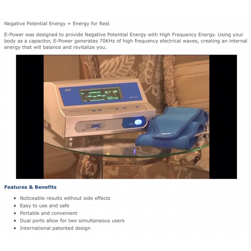 Negative ion power for man E Power Machine Thailand เครื่องอีพาวเวอร์ ...