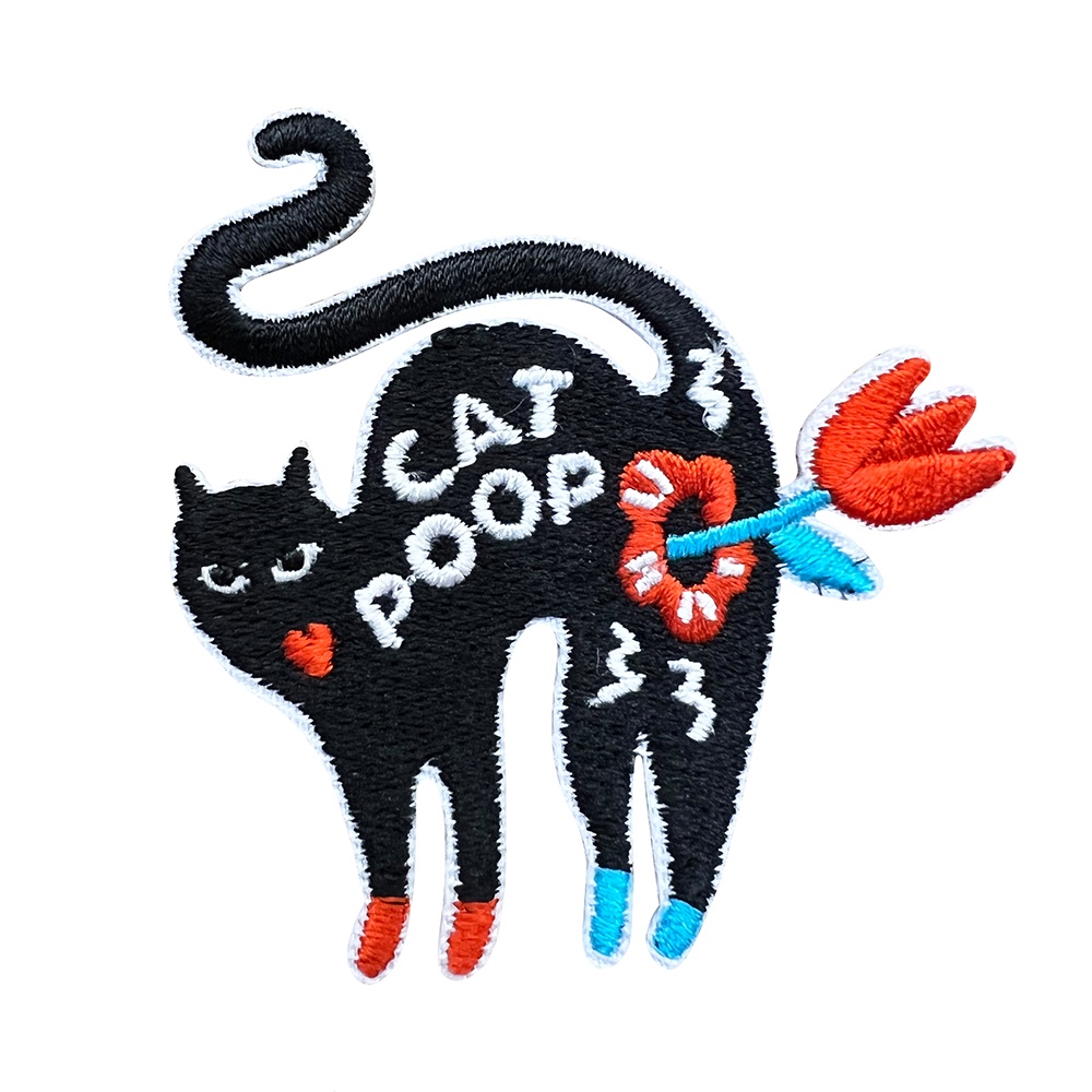 Cat poop - embroidered patch ตัวรีดลายปัก | Shopee Thailand