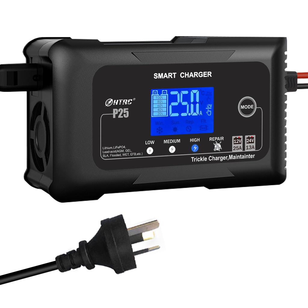 HTRC 25A Car Battery Charger High Power Smart Charger for Lithium ...