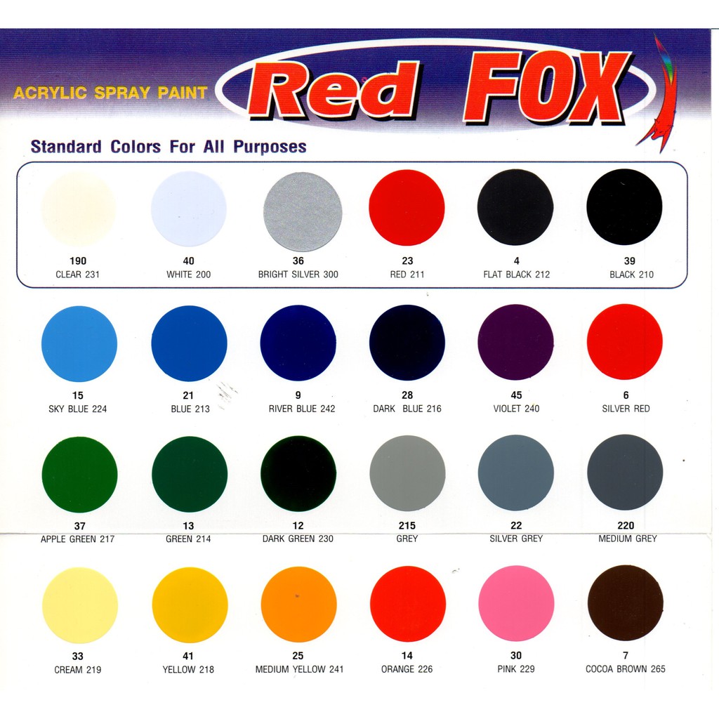 REDFOX สีสเปรย์ สีสเปร์ กระป๋อง RED FOX สีสเปรย์ สีสเปร์ กระป๋อง ...