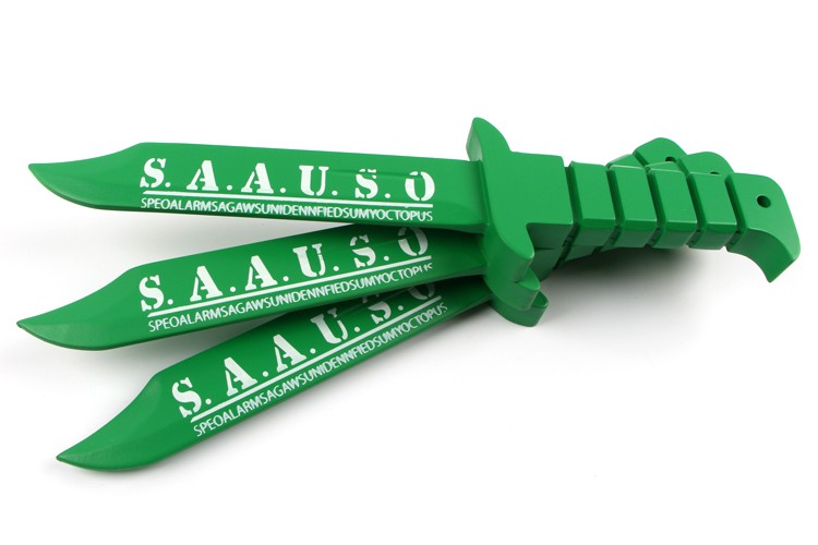 ห้องเรียนลอบสังหารคอสเพลย์ Chaoda อาวุธมีดสั้นสีเขียวของเล่นเด็กอุปกรณ์ ...