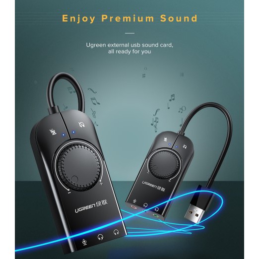 UGREEN Sound Card USB Audio Interface External 3.5mm Microphone Audio ...