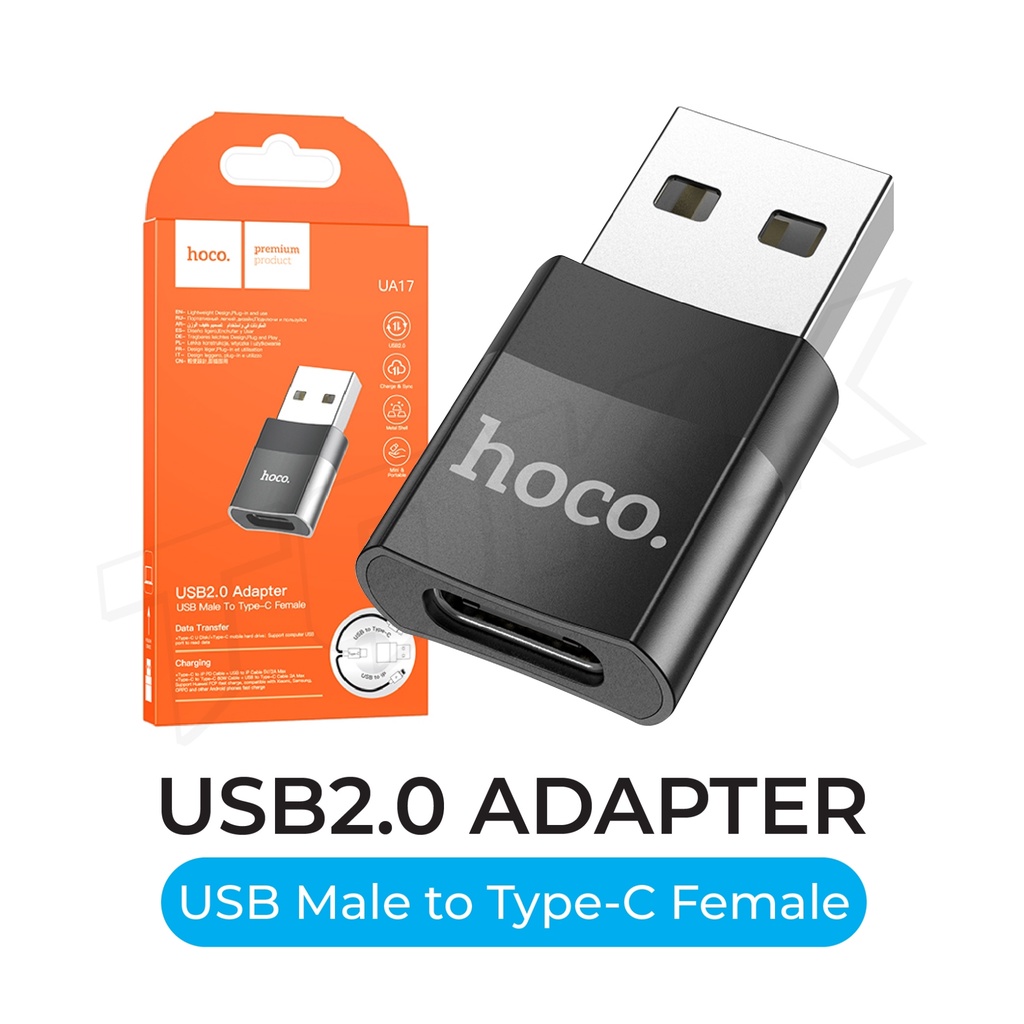 ตัวแปลง Hoco UA17 USB to Type-C USB TO TYPE-C CONVERTER ADAPTER หัวแปลง ...