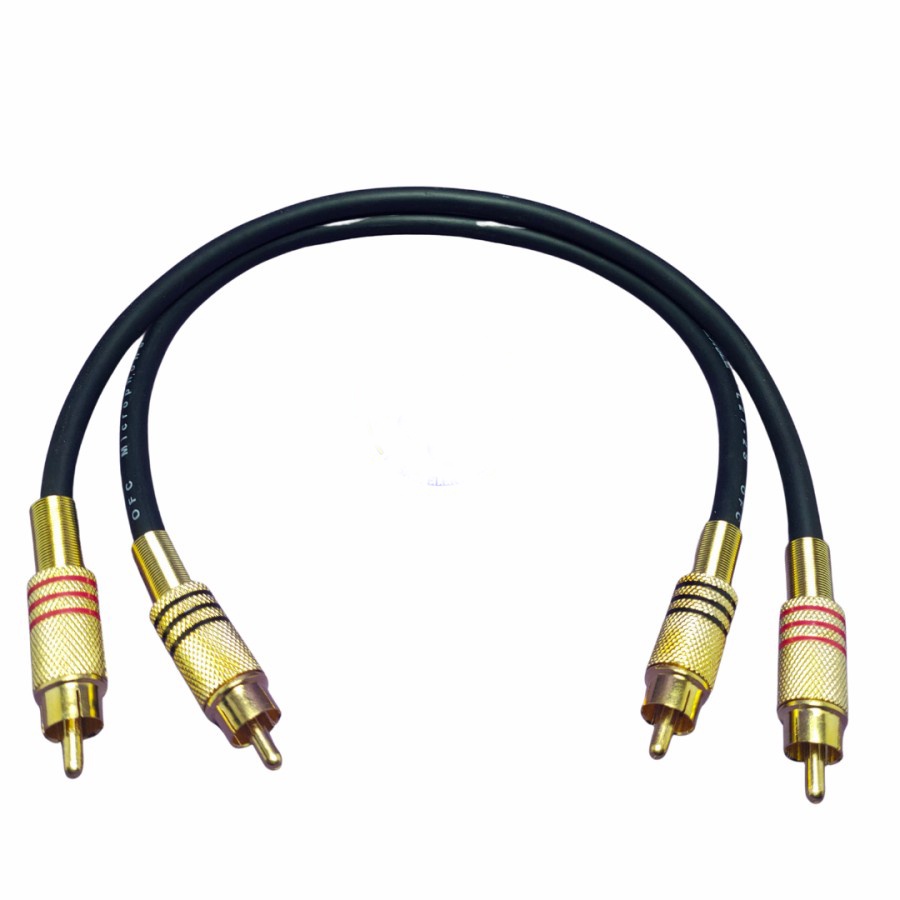 สายสัญญาณเสียงมิกเซอร์ rca เป็น rca สีทอง 1 ชุด | Shopee Thailand
