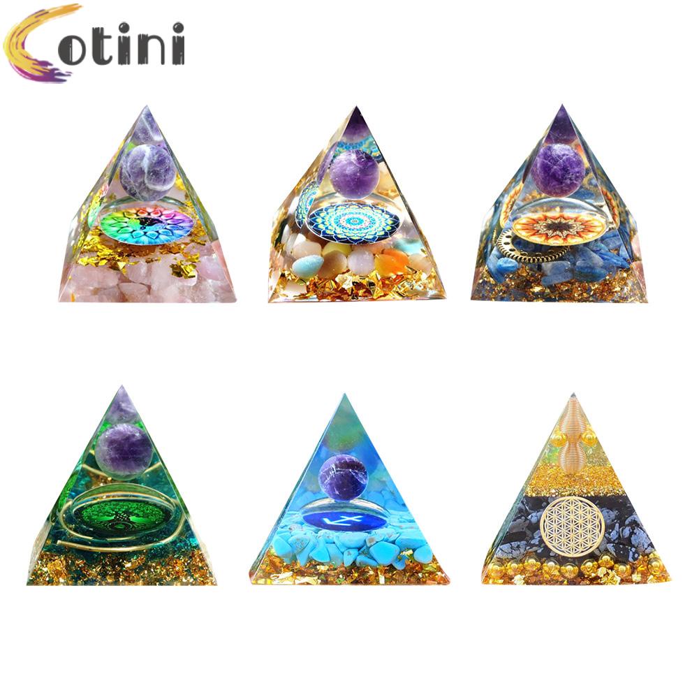 Orgonite Pyramid Amethyst Peridot เครื่องกําเนิดไฟฟ้าคริสตัลสําหรับทํางานหัตถกรรม | Shopee Thailand