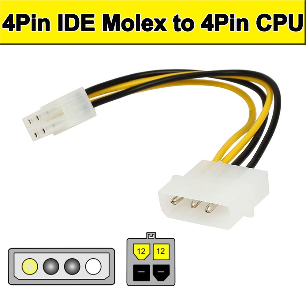 สายแปลง Power IDE ไปเป็น ไฟเลี้ยง CPU แบบ 4Pin ( 4 Pin Ide Molex To ...