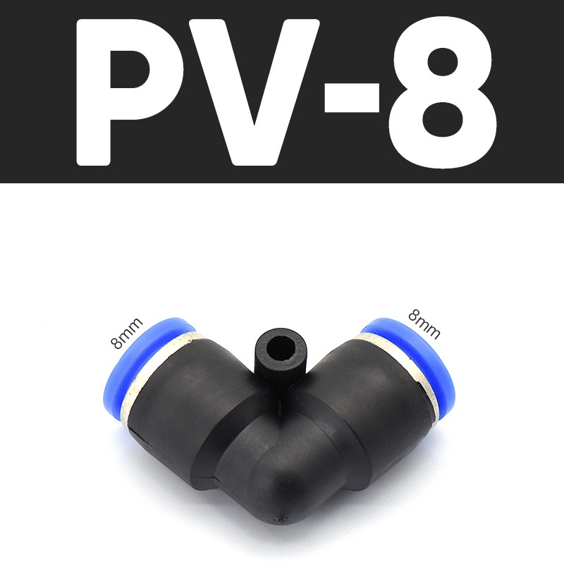 ปลั๊กเชื่อมต่อนิวเมติก พลาสติก PV4 6 8 10 12 14 16 มม. มุมขวา 90 องศา ...