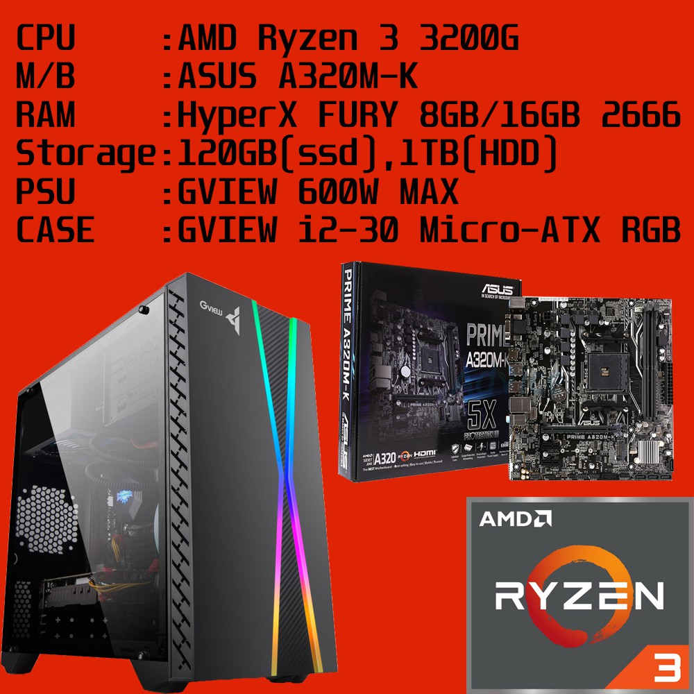 AMD RYZEN 3 3200G [COMPUTER SET ] | Shopee Thailand